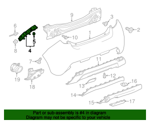 2013-2016 Chevrolet Rear Driver Side Bumper Fascia Guide 96686881 GM ...