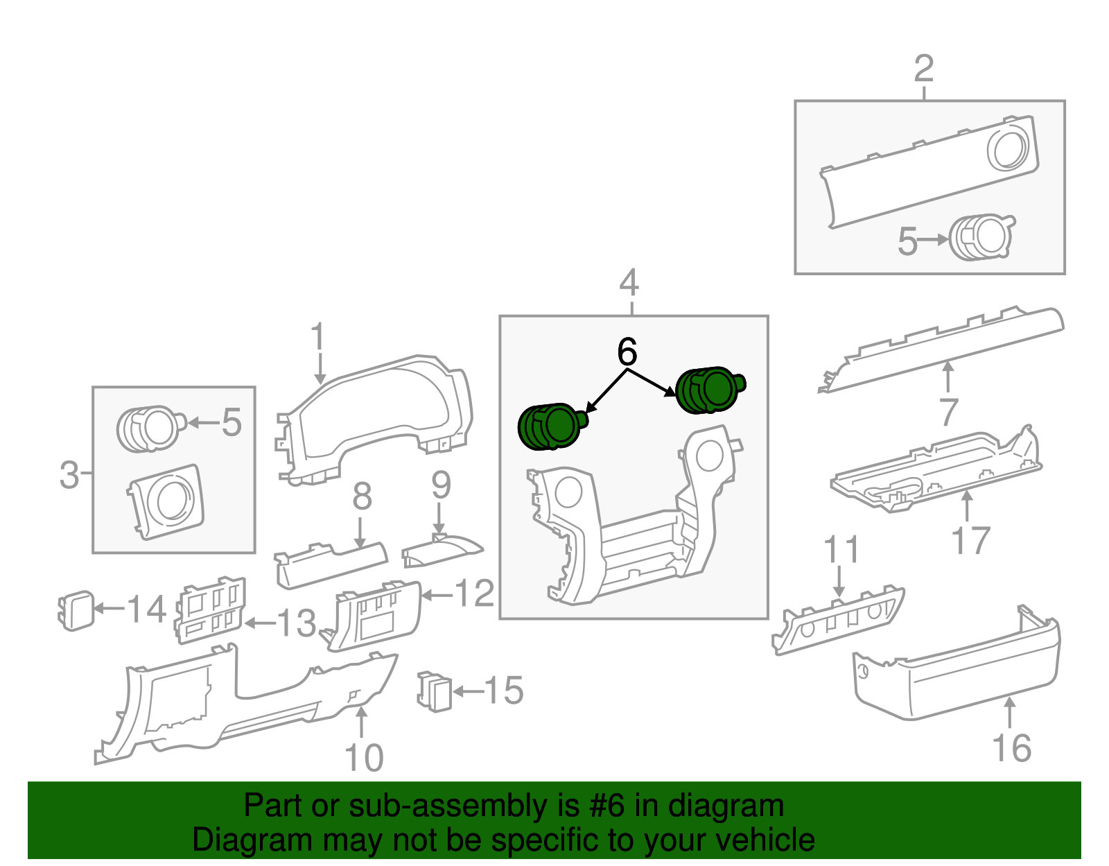 2014-2020 Toyota Tundra Dashboard Air Vent 55680-0C050-C0 | OEM Parts ...
