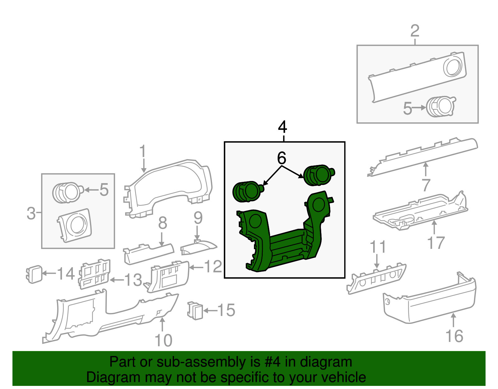 55405-0C010-C1 - Center Panel - 2014-2020 Toyota Tundra | Nucar Toyota ...