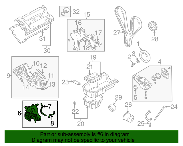 21350-37501 - Engine Timing Cover 2003-2009 Hyundai | AutoNationParts.com