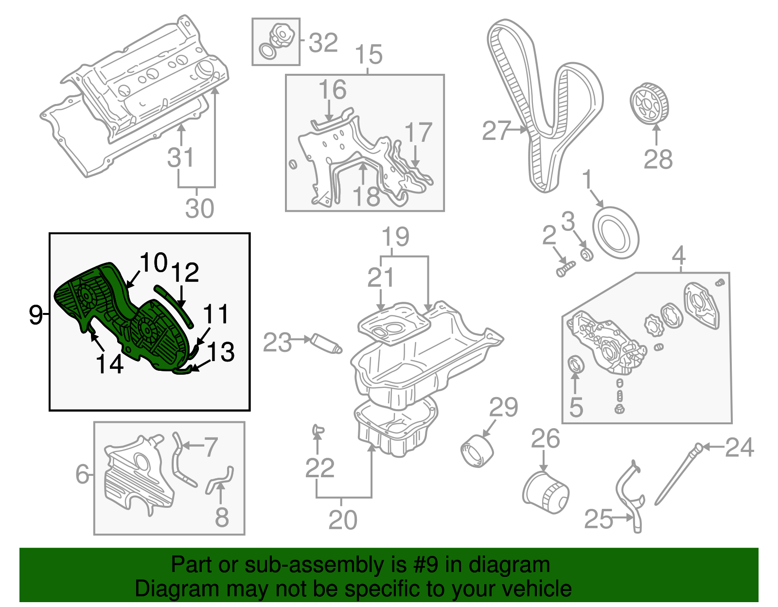 Hyundai - 21360-37501 - Upper Timing Cover - 1999-2009 Hyundai | OEM ...