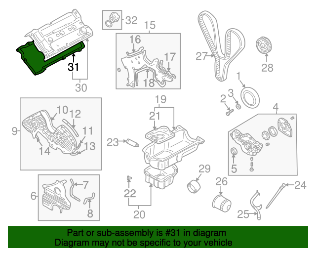 2003-2009 Hyundai Valve Cover Gasket 22441-37110 | OEM Parts Online