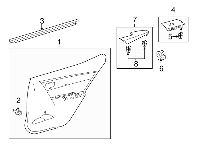 OEM Toyota Door Armrest For 2014-2019 Toyota Corolla - Part# 74260 ...