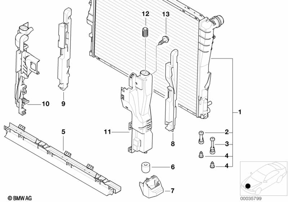 2005-2010 BMW Radiator Adjusting Screw, Automatic 17117545783 | Retail ...
