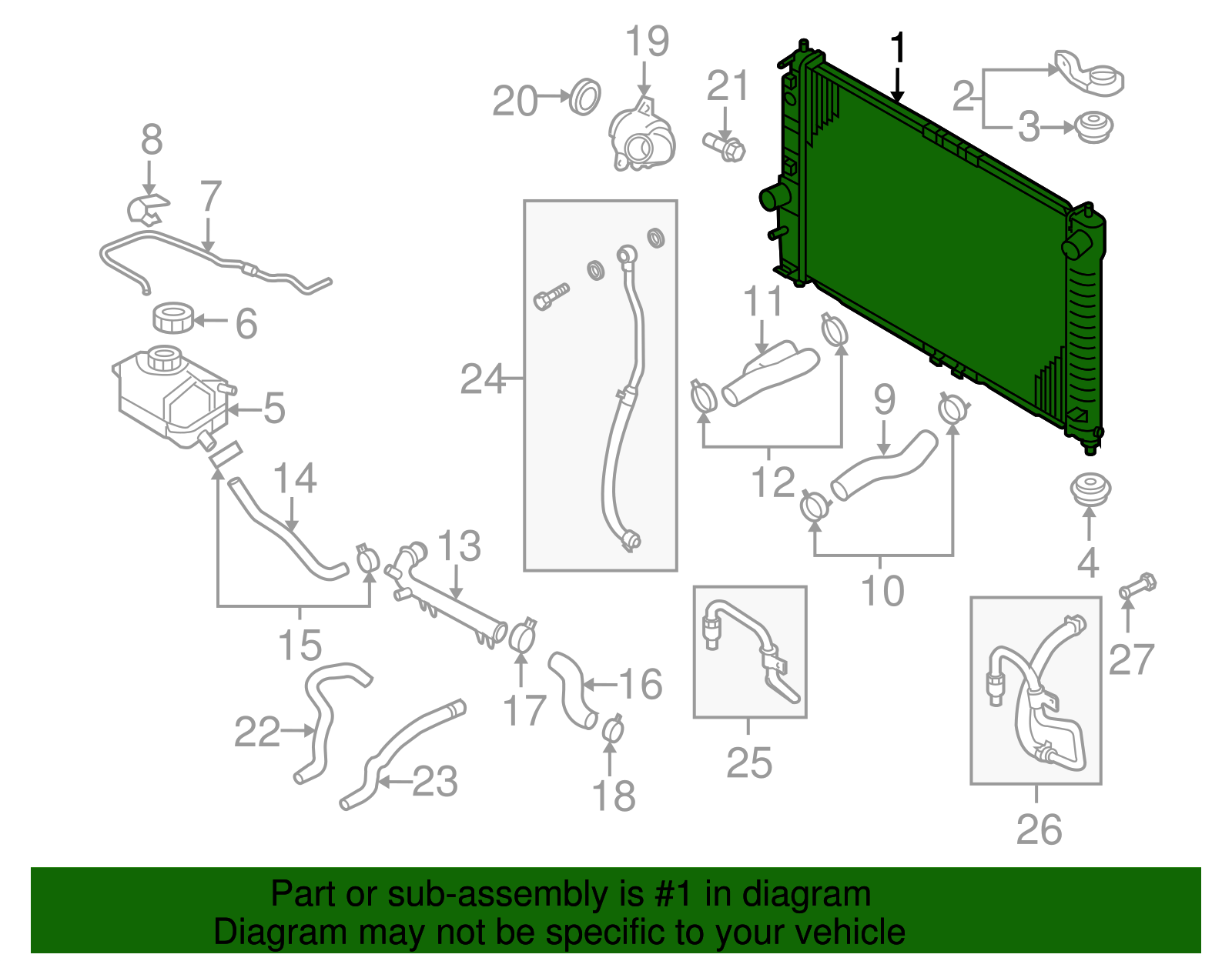 2004-2008 Chevrolet Engine Radiator 42438332 GM | GMPartsDirect.com