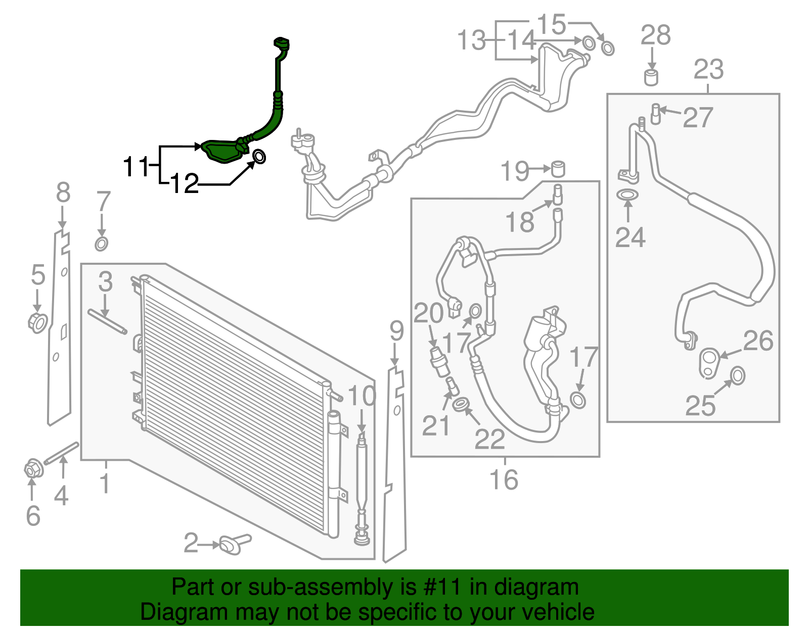 2015-2018 Ford Motorcraft™ A/C Refrigerant Liquid Hose YF-37810 ...