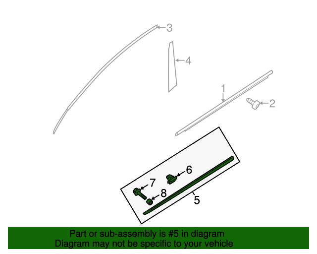 2011-2015 Hyundai Sonata Door Molding 87712-4R000 | OEM Parts Online