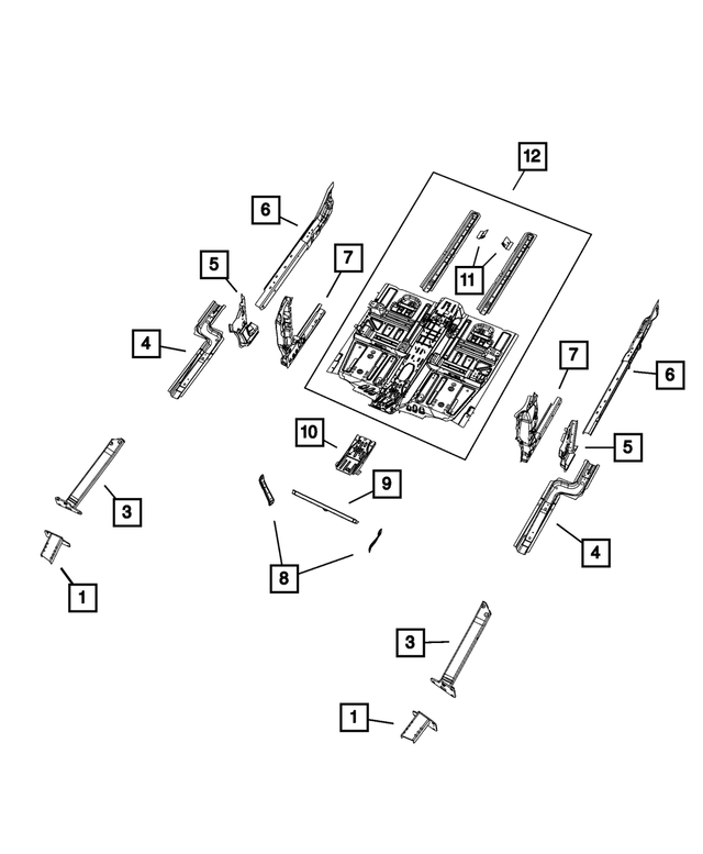 68102990AB - Lower Load Beam Extension, Right 2014-2018 Jeep Cherokee ...