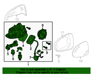 2011-2014 Volkswagen Touareg Mirror Assembly 7P6-857-508-L-9B9 | OEM ...