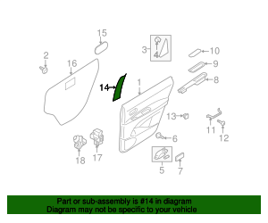 2006-2014 Subaru Protector 91163XA00A | Subaru Parts Store