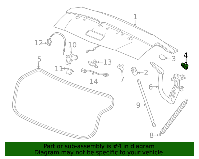 2020-2023 Cadillac Rear Compartment Lid Wedge 84506287 | TascaParts.com