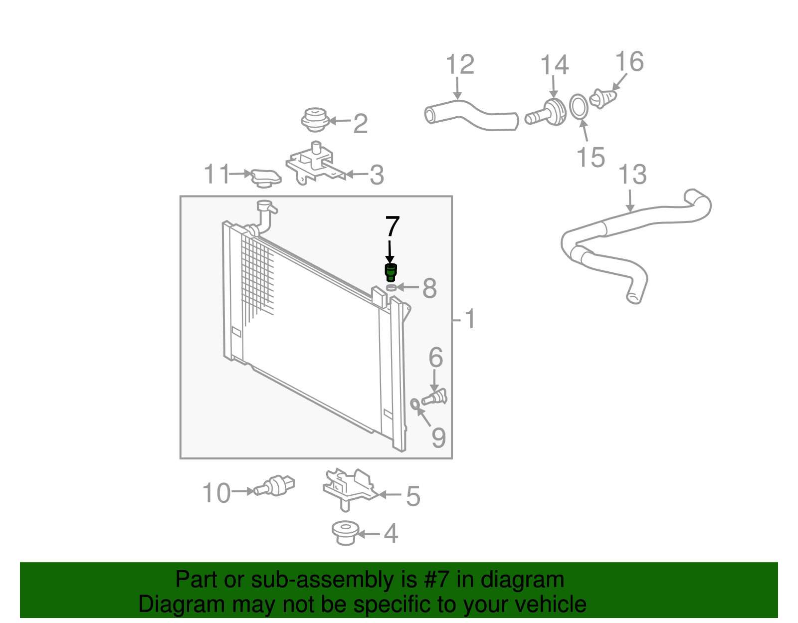 Genuine Toyota Radiator Assembly Plug part# 16417-20290 for 2004-2009 ...
