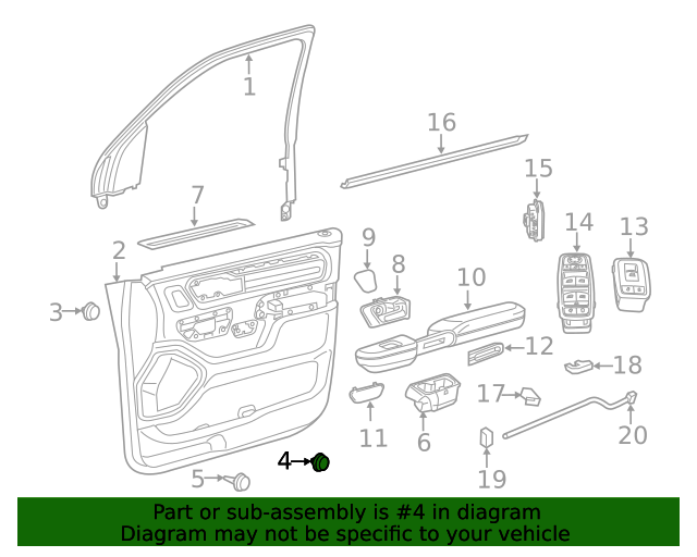 2013-2023 Mopar Door Interior Trim Panel Retainer 6510359AA ...