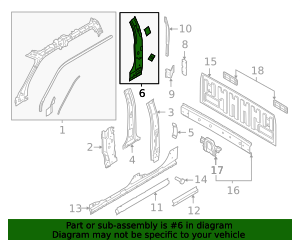 LC3Z-1640477-A - Inner Lock Pillar 2021-2024 Ford | Ford Parts Direct