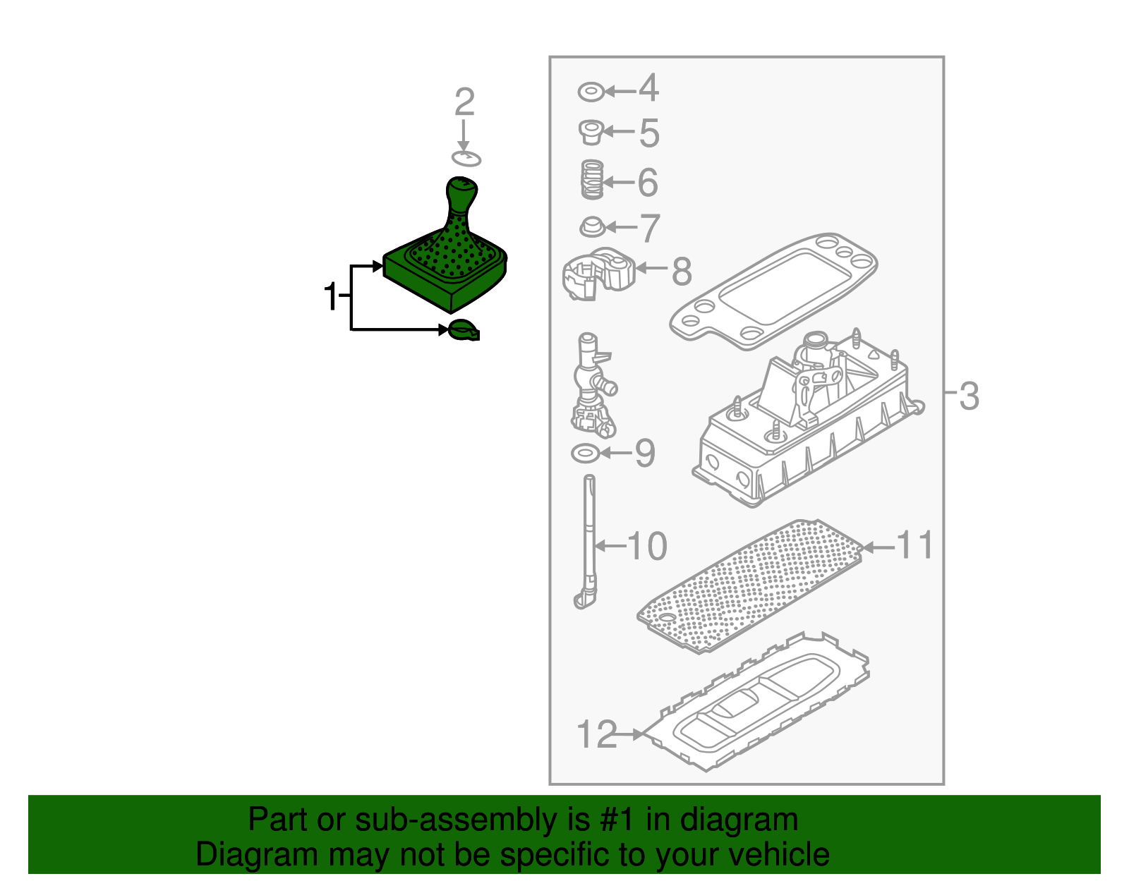 2007-2014 Volkswagen Gear Shift Knob, Gti MK6 (6 Speed) 5K0-711-113-G ...