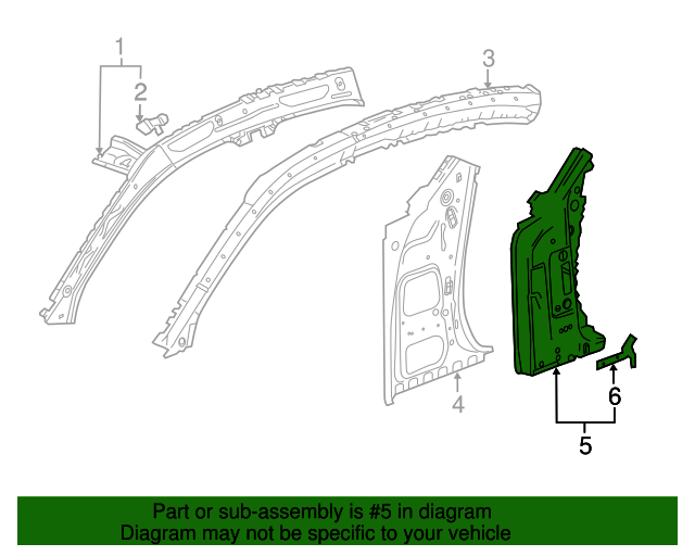 2013-2018 Cadillac ATS Driver Side Body Hinge Pillar Outer Panel ...