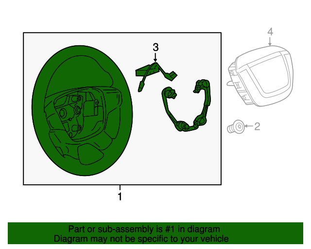 2015-2017 GM Jet Black Steering Wheel Assembly 84877946 | GMPartsDirect.com