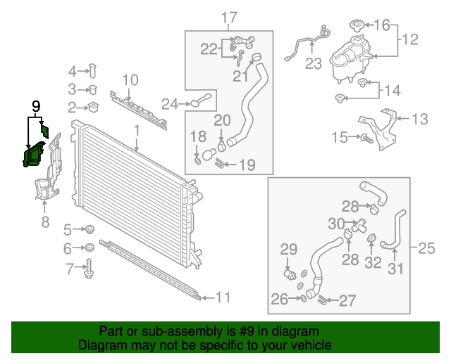 2017-2020 Audi Inner Duct 8W0-121-673-A | Audi USA Parts
