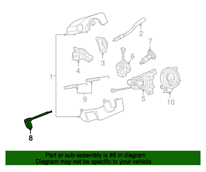 2005-2008 GM Lever Assembly, Strg Col Tilt Whl Rel 88963454 ...
