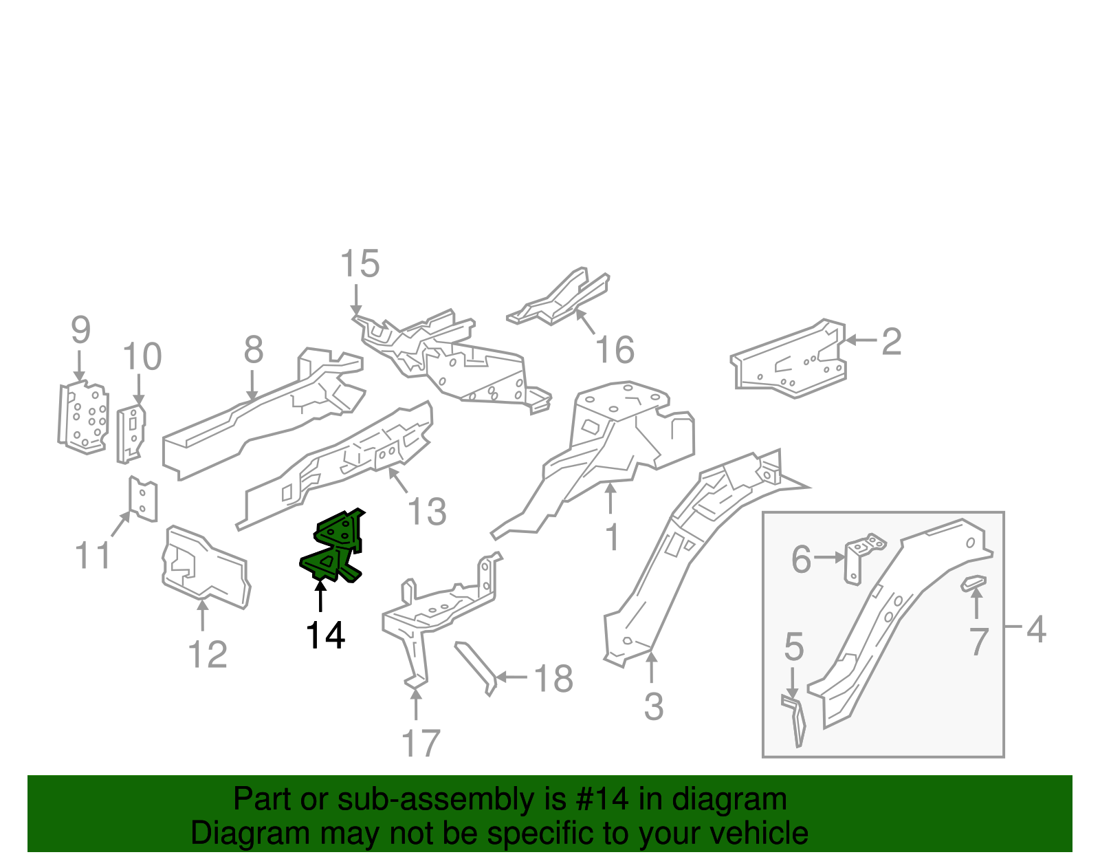 60842-TVA-305ZZ - Support Set R Front Side Framegusset - 2018-2020 ...