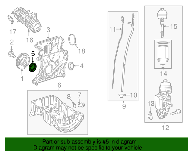 133-010-07-00 - Rear Main Seal Retainer 2014-2019 Mercedes-Benz ...