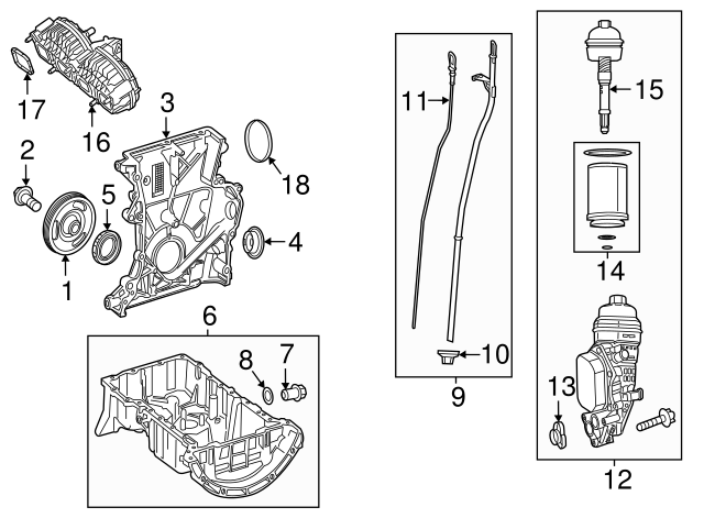 133-010-07-00 - Rear Main Seal Retainer 2014-2019 Mercedes-Benz ...