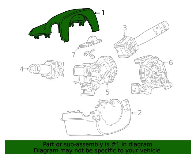 2021-2022 Cadillac CT4 Upper Column Cover 84769866 | GMPartsDirect.com