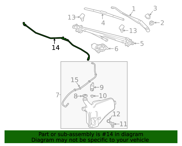 2020-2023 GM Windshield Washer Nozzle Hose 84958319 | Auto Parts Express
