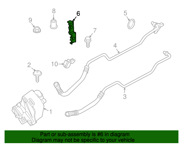 17227519270 - 2003-2016 BMW Cooler Line Upper Bracket (17-22-7-519-270 ...