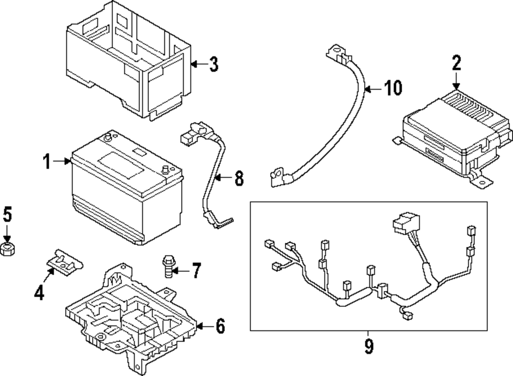 2024 Hyundai Santa Fe Battery Tray 37150-P6000 | Hyundai Wholesale Direct