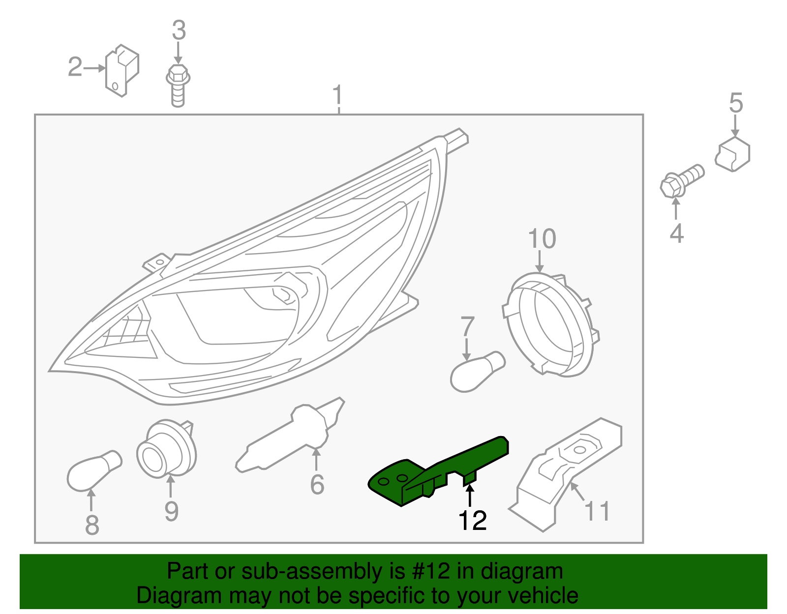 2012-2014 Kia Rio OEM NEW 2012-14 Kia Rio Sedan Passenger Side Mounting ...