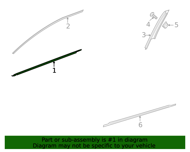 223-690-63-03 - Door Belt Molding 2021-2023 Mercedes-Benz ...