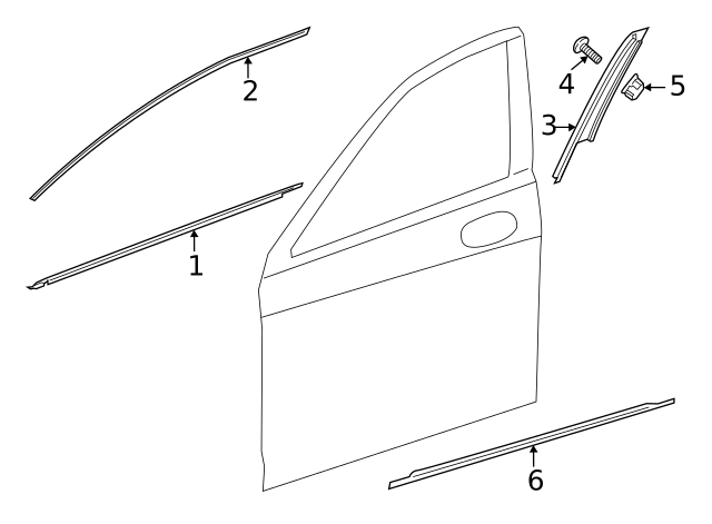 223-690-63-03 - Door Belt Molding 2021-2023 Mercedes-Benz ...