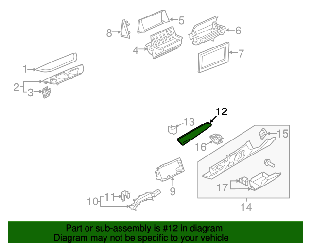 2015-2018 Audi Trim Molding 8U1-853-190-H-QJ9 | OEM Parts Online