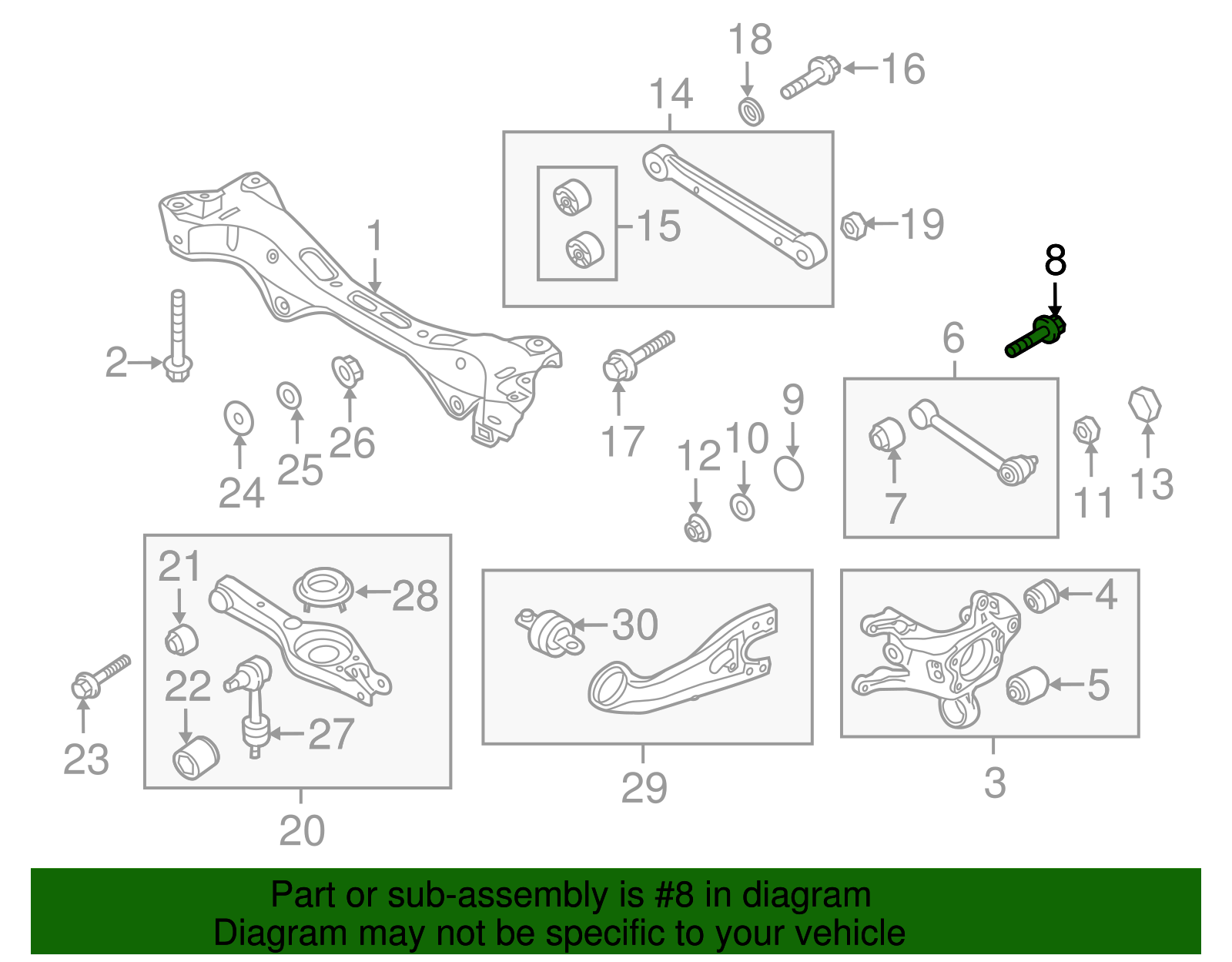 2011-2016 Kia | Lateral Arm Adjust Bolt | 54640-3R000 | Kia Auto Parts