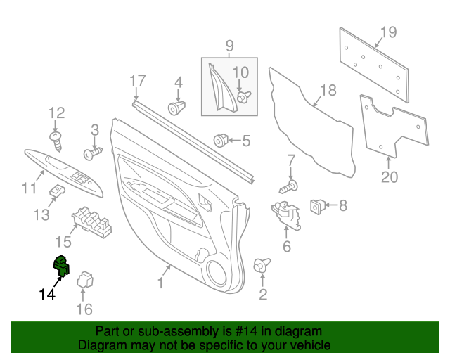8608A320 - Window Switch 2017-2024 Mitsubishi | Mitsubishi Direct Parts