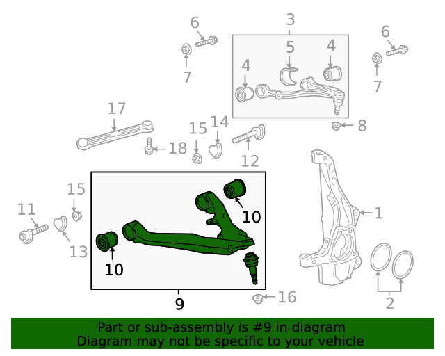 (Replaces 84973286) Front Driver Side Lower Control Arm 85662942 GM ...