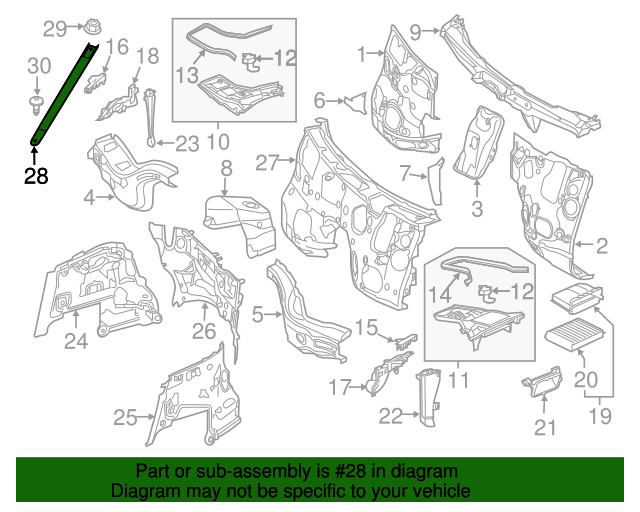 205-628-07-24 - Dashboard Panel Brace 2017-2023 Mercedes-Benz ...