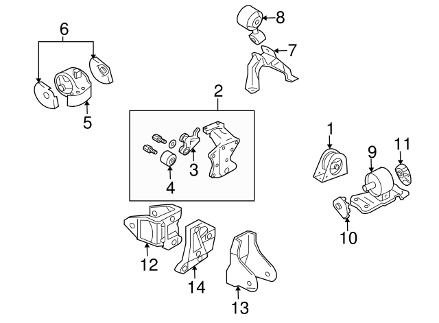 1091A133 - Front Mount Bracket 2003-2006 Mitsubishi | Mitsubishi Direct ...
