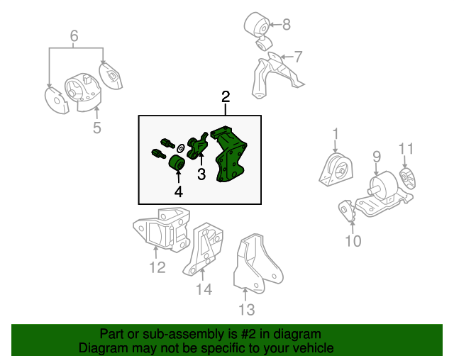 1091A133 - Front Mount Bracket 2003-2006 Mitsubishi | Mitsubishi Direct ...