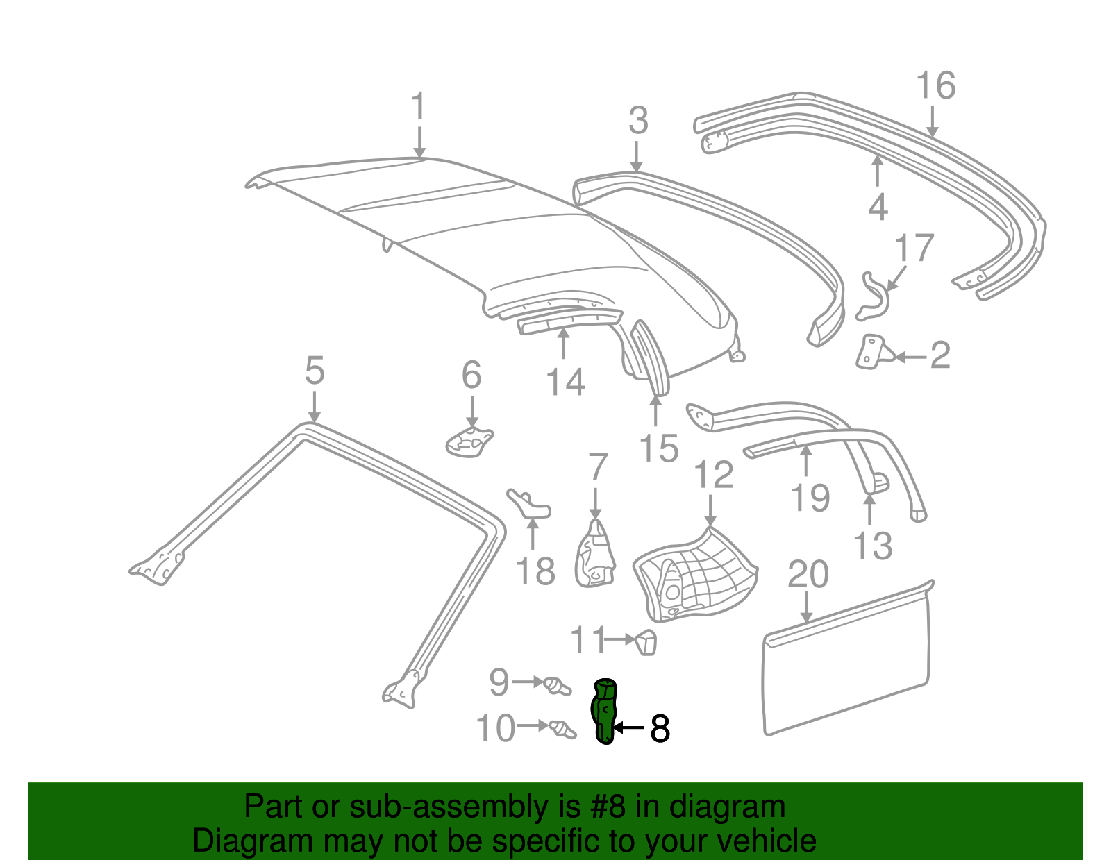 2000-2002 Toyota MR2 Spyder Striker 69431-17011 | Toyota Parts Center