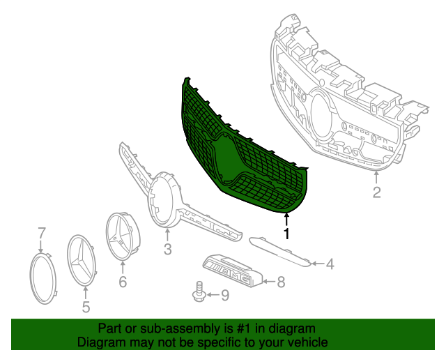 172-885-56-00 - Grille 2018-2019 Mercedes-Benz | Mercedes-Benz USA Parts
