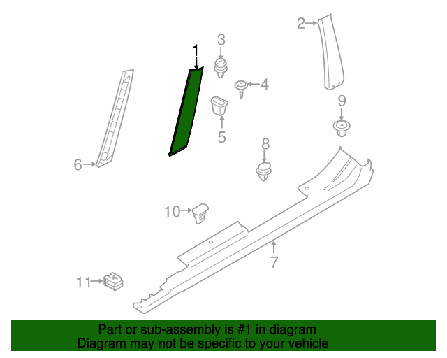 2015-2023 Mini Cooper Body A-Pillar Trim Panel 51-13-7-329-049 | Mini ...