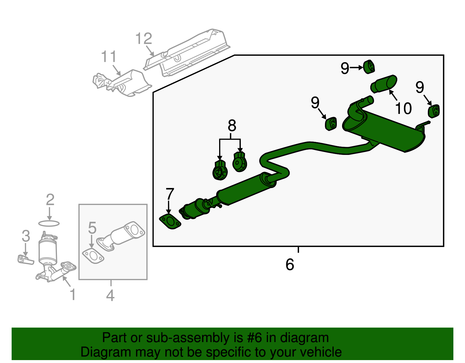 2009-2012 Chevrolet Malibu Exhaust Muffler Assembly with 3-Way ...