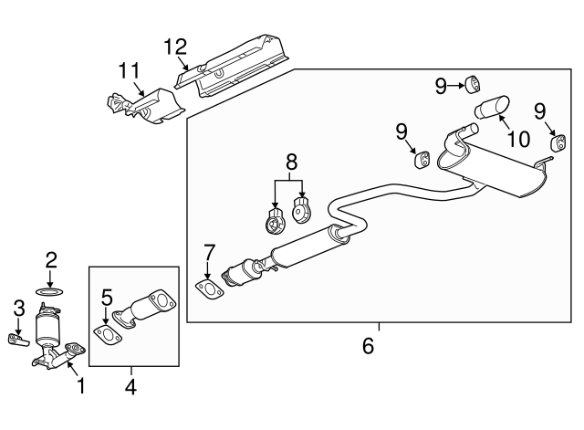2009-2012 Chevrolet Malibu Exhaust Muffler Assembly with 3-Way ...