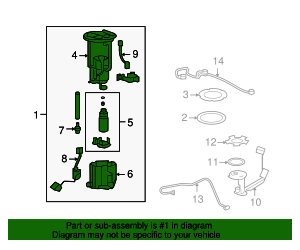 2008-2009 Pontiac G8 Fuel Pump, Level Sensor, and Sending Unit Module ...