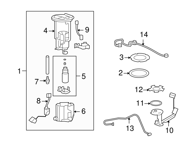 2008-2009 Pontiac G8 Fuel Pump, Level Sensor, and Sending Unit Module ...