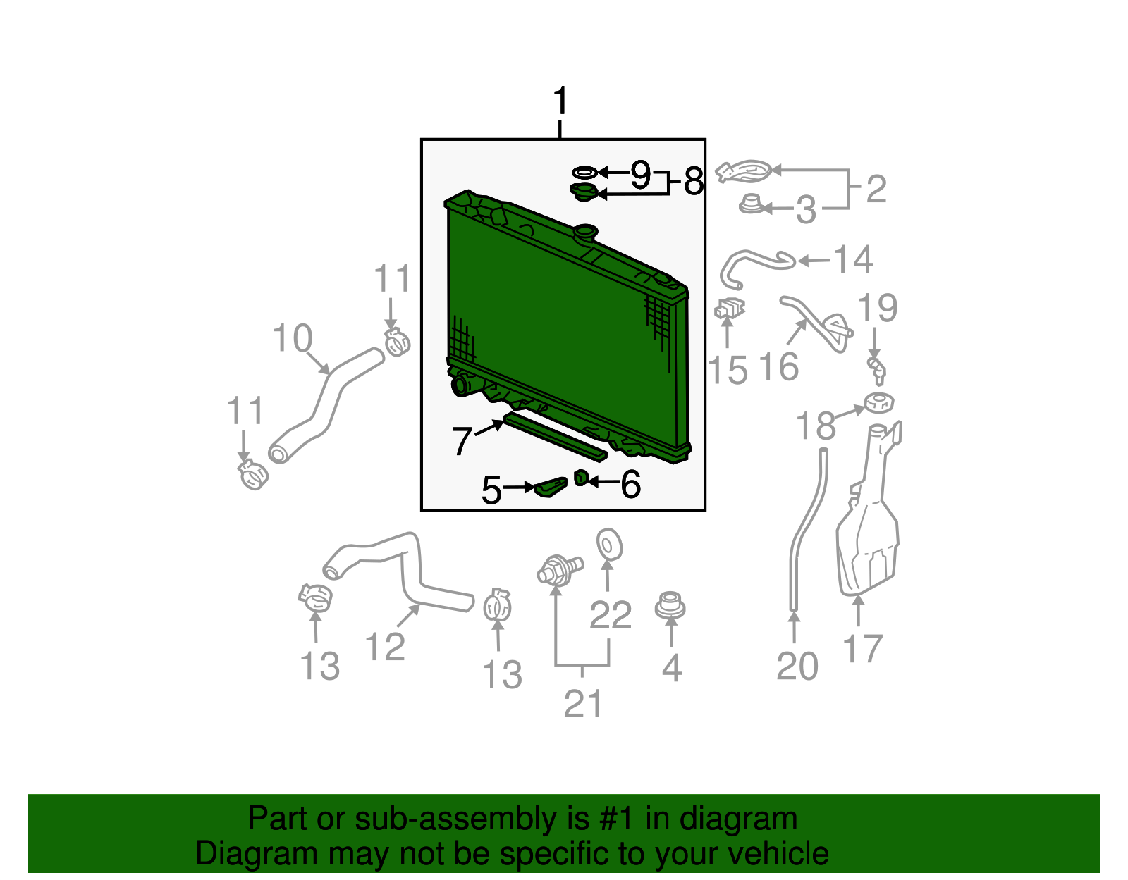 Genuine OEM Acura - Radiator Assembly Part# 19010-RYE-A52 | Acura Parts ...