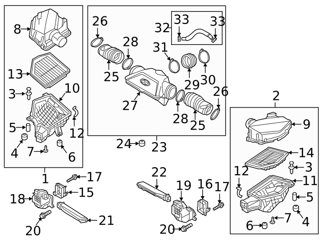 28122-D2150 - Air Filter and Housing Assembly 2020-2022 Genesis G90 ...