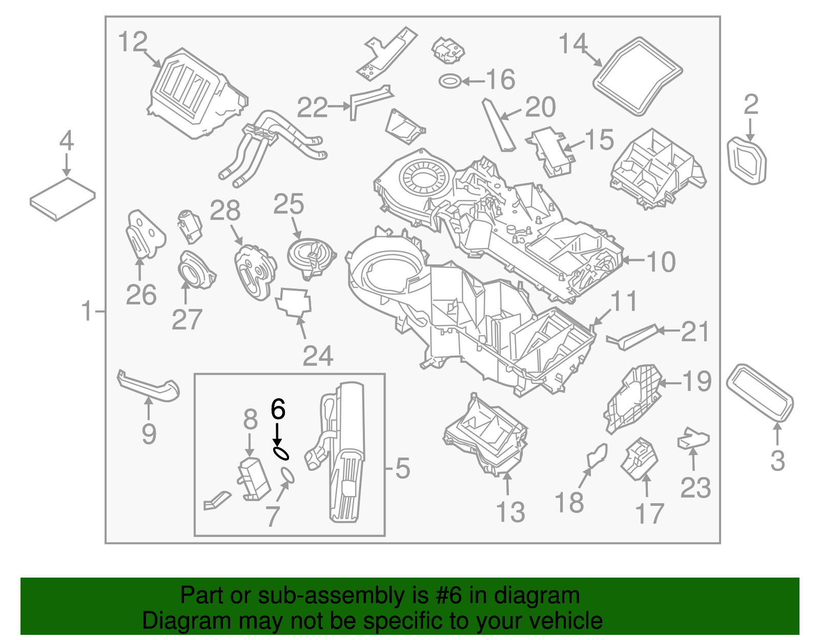 2004-2015 Nissan Evaporator Assembly Upper Seal 92476-5Z000 | Temecula ...